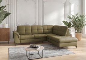 XXXLutz ROHOVÁ SEDAČKA, textil, kůže, olivově zelená Sit & More - Sedací soupravy - 00014401632X