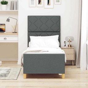 Rám postele s čelo Tmavě šedá 80 x 200 cm textil 3344761