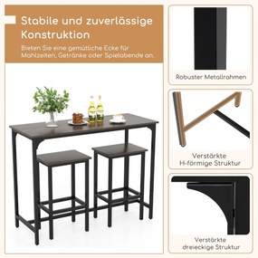 Costway 3 PCS. Jídelní stůl set s barovým stolem a amp; 2 stoličky průmyslový