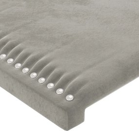 Čelo postele typu ušák světle šedé 103x16x78/88 cm samet 3118670