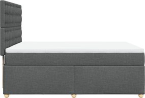 Box spring postel s matrací tmavě šedá 140x200 cm textil 3291318