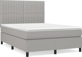 Box spring postel s matrací světle šedá 140 x 190 cm textil 3141929