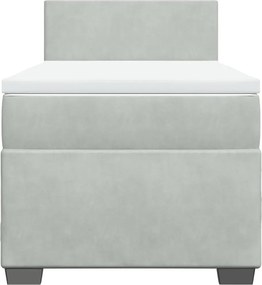 Box spring postel s matrací světle šedá 90x200 cm samet 3286204