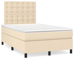 Box spring postel s matrací a LED krémová 120x190 cm textil 3270230