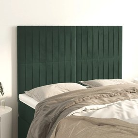 Čelo postele tmavě zelené 144x5x118/128 cm sametové 3116621