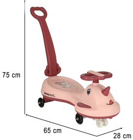 Creative Corner LED Swing FIX S1 gravitační koloběžka s rukojetí růžová max. 65 kg
