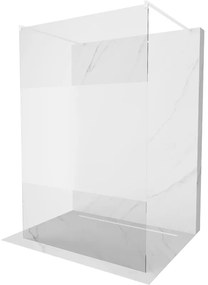 Mexen Kioto volně stojící sprchová zástěna 100 x 200 cm, Průhledné/Vzor jinovatky 8 mm, Bílá - 800-100-002-20-35