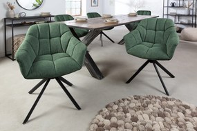 Noble Home Tmavě zelená otočná jídelní židle Lomano