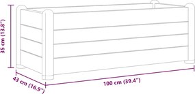 Vyvýšený záhon PP antracitový 100 x 43 x 35 cm 313977