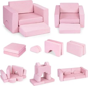 Dětské modulární křeslo DIY růžové