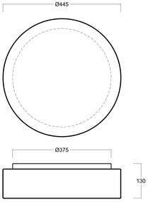 Osmont 67532 Eris 3, kulaté stropní svítidlo z triplexového skla LED 33W 4000K, prům. 44,5cm, IP43