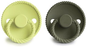 Frigg Dudlík Frigg Rope 2-pack silikon vel.2 Green Tea/Olive