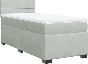Box spring postel s matrací světle šedá 100x200 cm samet 3288534