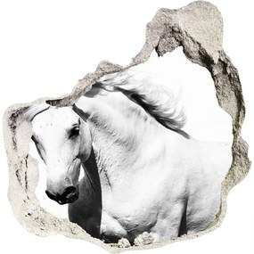 Wallmuralia Fototapeta díra na zeď Bílý kůň 75x75 cm