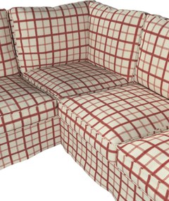 Potah na pohovku IKEA  Ektorp rohová barva červená látka vzorované