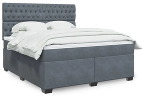 Box spring postel s matrací tmavě šedá 180x200 cm samet 3293285