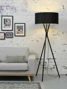Stojací lampa Hampton černá 6030 různé barvy barva stínidla: linen dark (LD) - 100% len, velikost: stínidlo 6030