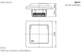 ABB Zoni zásuvka IP44 matná černá 6619T-A06995 237 s clonkami (2CHT196995A6237)