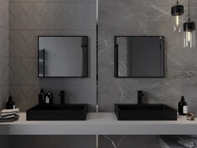 Mexen Loft obdélníkové koupelnové zrcadlo 60 x 50 cm, černý rám - 9852-060-050-000-70