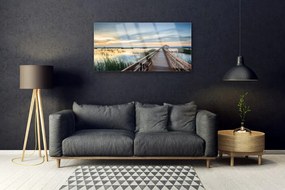 Obraz na skle Most Architektura 120x60 cm