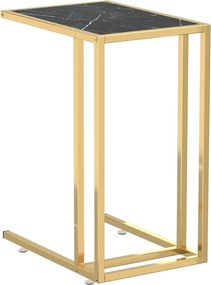 Stolek na notebook černý mramor 50 x 35 x 65 cm tvrzené sklo 331647