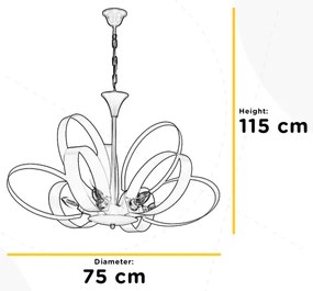 ONLI - Lustr na řetězu SERENA 9xE14/6W/230V bílá