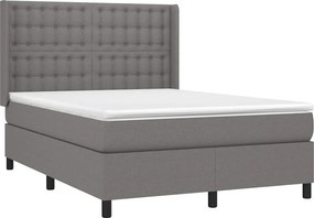Box spring postel s matrací tmavě šedý 140 x 190 cm textil 3131746