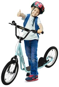 HOMCOM Dětská koloběžka Scooter Skládací koloběžka s pneumatikami a ruční brzdou, městská koloběžka, dobrodružství pro děti od 5 let, 16 palců| Aosom