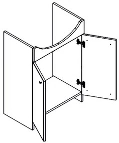Cersanit Cersania+Rubid, umyvadlová skříňka + umyvadlo 60cm, bílá, S805-002-DSM