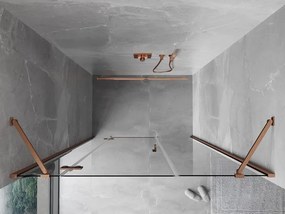Mexen Mist-H, 1-křídlé sprchové dveře levé 120 cm, čiré sklo, měděný matný profil, 8A5-120-001-65-00-L