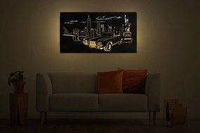 Li-Go "New York" světelný obraz 230V 110x60cm provedení povrchu: dub