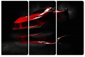 Vícedílný obraz Červené Sportovní Auto 3D Nedostatek Nedostatek Přírodní plátno 150x100