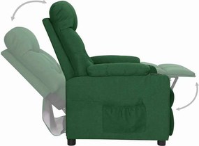 Polohovací křeslo tmavě zelené textil 339088