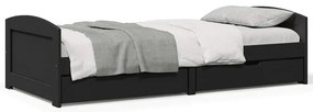 Válenda se 2 zásuvkami bez matrace černé IRUN 90x200 cm 3314678