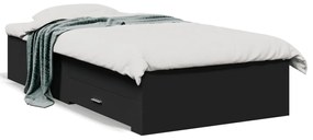 Rám postele se zásuvkami černý 100 x 200 cm kompozitní dřevo,  3280420