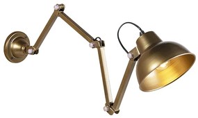 Průmyslová nástěnná lampa mosazná nastavitelná - Avon