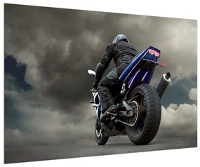 Obraz motorkáře na motorce (90x60 cm)