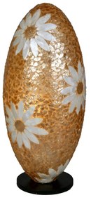 Stolní lampa Lion Capiz mušle květinový motiv tvar vejce