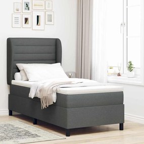 Postel s boxspringem s matrací Tmavě šedá 80 x 200 cm textil 3340467