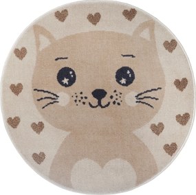 Dětský koberec Adventures 105963 Cream Beige kruh