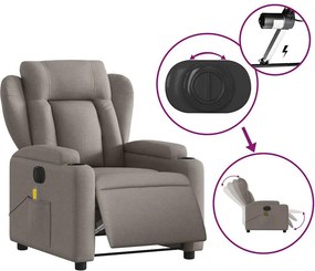 Elektrické masážní polohovací křeslo taupe textil 3204478