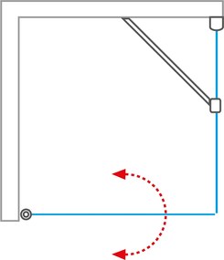 Roltechnik Outlet Čtvercový nebo obdélníkový sprchový kout LZCO1+LZB - bez vaničky Varianta: dveře: 100 cm, boční stěna: 100 cm, orientace: UNI - (LZCO1/1000_LZB/1000), Barva profilů a typ výplně: profily: brillant, výplň: transparent