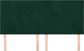 Čelo postele tmavě zelené 200x5x118/128 cm sametové 3116639
