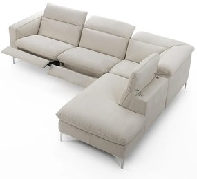 Pregio Italia sofa&relax Luxusní polohovatelná sedačka HAPPY Provedení: 2 místná 1 el. poloh. + roh. ukončení, Vzorník látek: tekno fibra 34 black