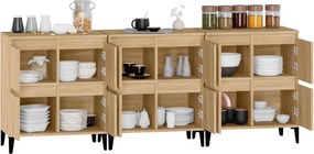 Příborníky 3 ks dub sonoma 60 x 35 x 70 cm kompozitní dřevo 3185778