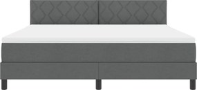 Postel s boxspringem s čelo Tmavě šedá 180 x 200 cm textil 3338784