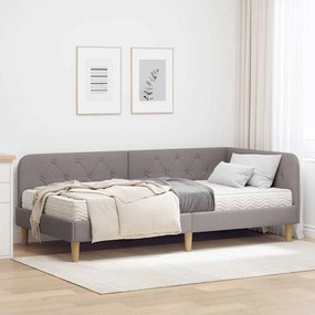 Rohový rám postele Taupe 100 x 200 cm textil 3394130