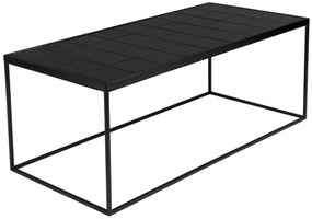 Černý kovový konferenční stolek ZUIVER GLAZED s keramickým obkladem 93x43 cm