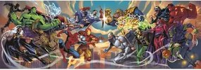 CLEMENTONI Panoramatické puzzle Marvel: Hrdinové vs. padouši / 1000 dí