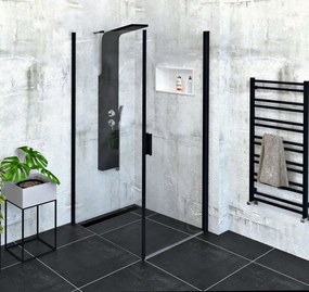 Polysan Zoom Black - Sprchový kout 80x100 cm, L/P varianta, Antidrop, čiré sklo/matná černá ZL1280BZL3210B